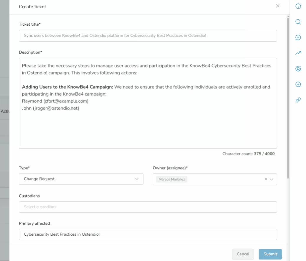 Manage and track KnowBe4 Training in Ostendio’s Training Module