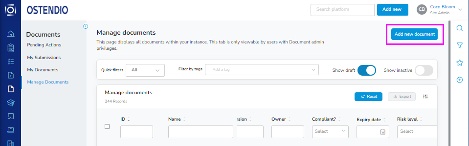 How to Add a New Document