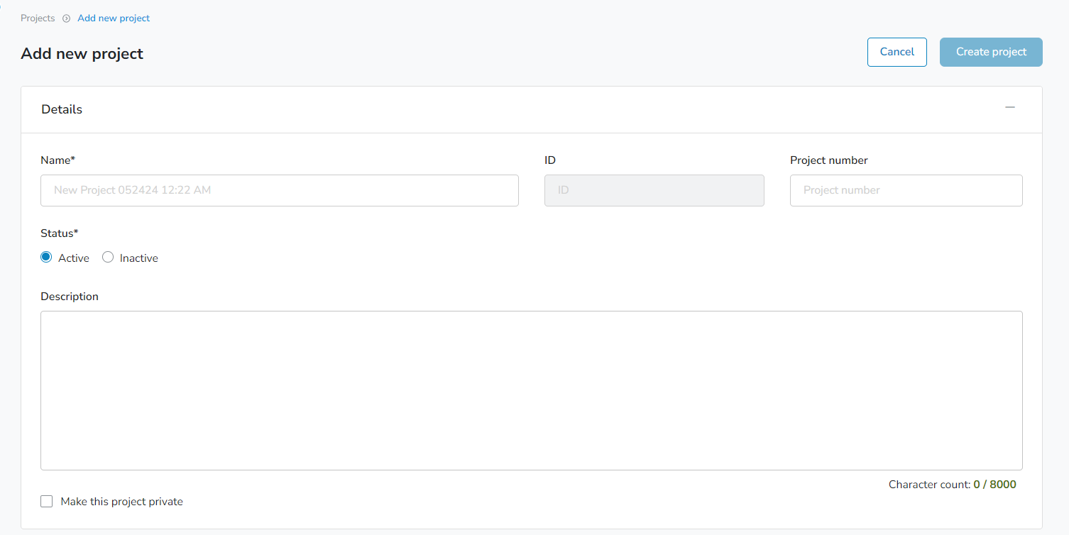 How to Add a Project